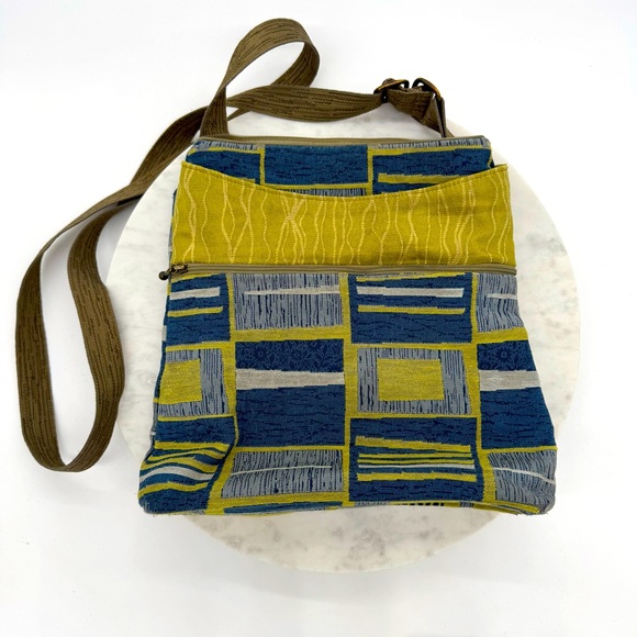 Maruca | Bags | Maruca Handmade Blue And Green Color Block Crossbody ...